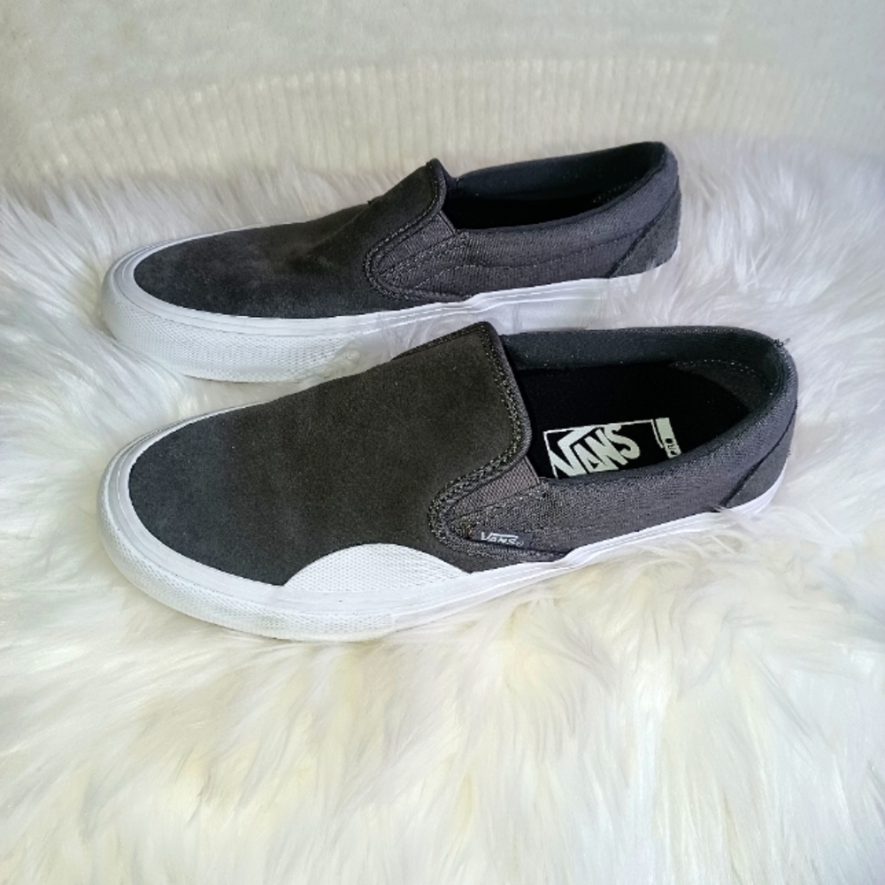 Vans Sz 6.5 Ultracush Suede / Leather Slip On Sneakers - Gem